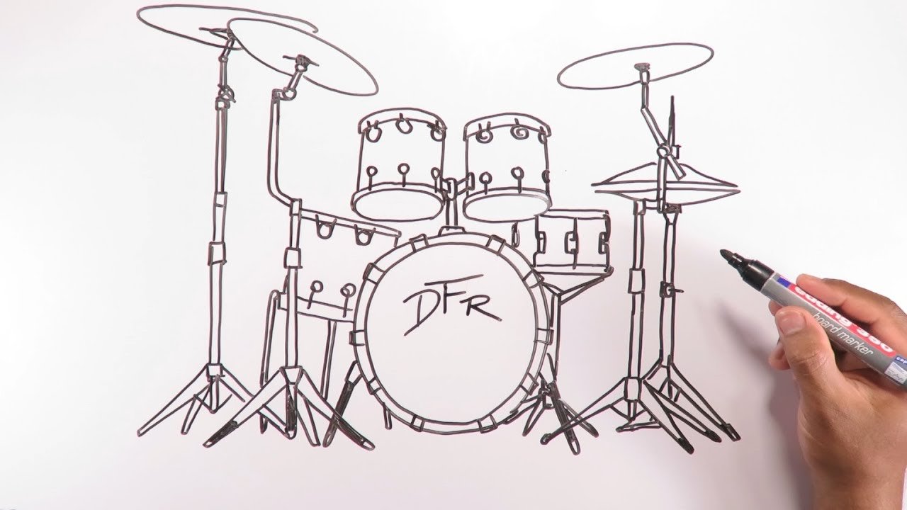 How To Draw A Drum Set | Insights Of Musical Instruments